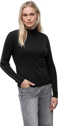 Street One Damen 3016780 Pullover in Rippstruktur, Black, 38
