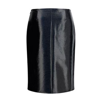 Courr&egrave;ges Womens Bordeaux Cotton Midi Skirt