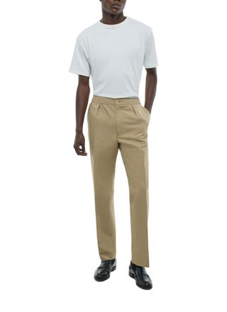 Fursac Pantalon &eacute;lastiqu&eacute; en toile coton et lin - Taille XL - Homme