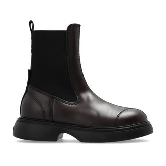 Ganni Logo Ankle Boots - - Shoes - Damen - Braun - 39 EU