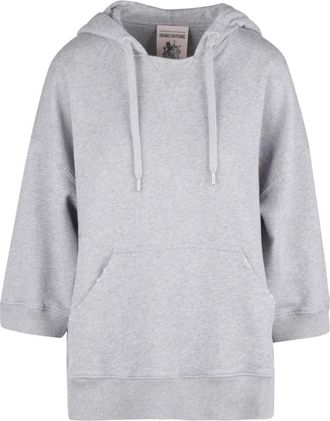 Semicouture Femme, Sweatshirts et sweats &agrave; capuche, Gris, Taille: 42 FR Felpa Corazon cappuccio