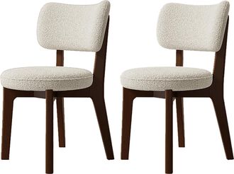 Generic Esszimmerstühle Aus Massivholz, 2er-Set, Gepolsterte Küchen-Seitenstühle Im Mid-Century-Modern-Stil Mit Rückenlehne, Armlose Akzentstühle Aus Gummibau