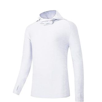 Generic Sweat &agrave; capuche pour homme UPF 50+ Protection solaire Performance T-shirt &agrave; manches longues avec capuche S&eacute;chage rapide Sweat &agrave; capuche Ext&eacute;rieur, bla