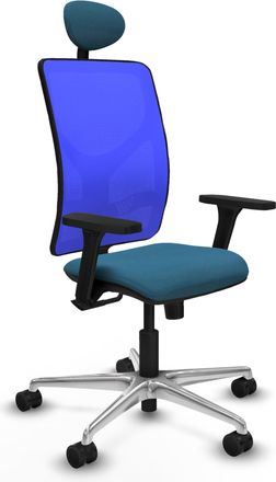 Piqueras y Crespo B&uuml;rostuhl mit Lendenwirbelst&uuml;tze, mit 3D-Armlehnen und festem Kopfteil, ausgestattet mit 3 Positionen und Schneideschaum, mit Rollen von 65 mm, Nylon,