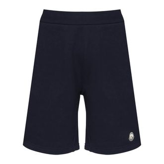 Moncler Homme, Shorts, Bleu, Taille: L Short en coton avec cordon de serrage et fermeture éclair