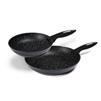 Zyliss E980107 Ultimate Bratpfanne Set 2-Teilig Antihaftbeschichtung, 20/28cm, Geschmiedetes Aluminium, Schwarz, Geeignet f&uuml;r alle Kochfelder/Sp&uuml;lmaschinenfe