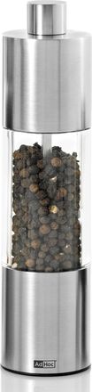 Adhoc MP10 Pfeffer- oder Salzmühle CLASSIC MEDIUM, Keramik Mahlwerk (ohne Gewürz), Edelstahl/Acryl