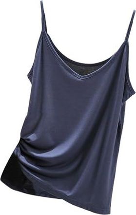 Generic D&eacute;bardeur basique pour femme - Gilet d&eacute;t&eacute; l&eacute;ger et &eacute;l&eacute;gant &agrave; bretelles - Col en V - Tunique Cami - Spaghetti - Sans manches - T-shirt sexy - L&eacute;ger - &Eacute;