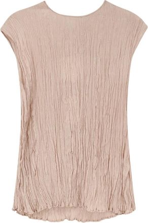 Alysi Femme, Blouses et Chemises, Rose, Taille: 42 FR Haut Textur&eacute; &agrave; Col Rond