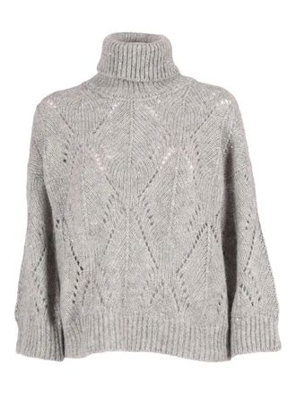 PESERICO pull en maille pointelle - Gris