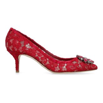 Dolce & Gabbana Pumps aus Spitze mit Strass-Applikation - - Shoes - Damen - Rot - 37 EU