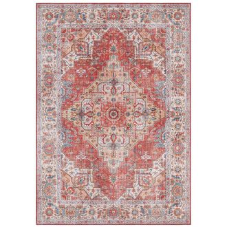 Nouristan Asmar Teppich - Wohnzimmerteppich Orient-Touch Detailiertes Muster Florales Kurflor Flachgewebe Teppich für Esszimmer, Wohnzimmer, Schlafzimmer - Zieg