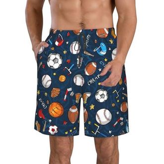 Generic Doublure en Maille Maillot De Bain Baseball Basketball Football Hockey Imprimer Shorts De Sport Homme Confortable Shorts De Plage pour Vacance Plage N