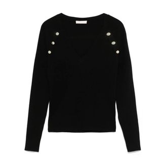 Liu Jo Pullover mit Kn&ouml;pfen - - Knitwear - Damen - Schwarzk - XS