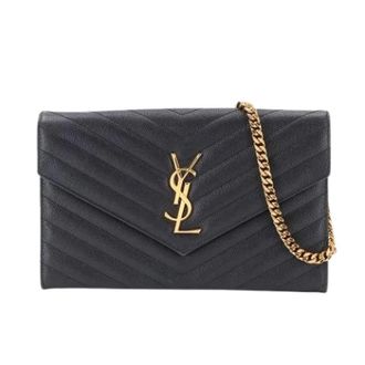 Saint Laurent Portefeuille bandouli&egrave;re/cha&icirc;ne Pre-owned - Femme - Pre-owned - Noir - Taille: ONE Size