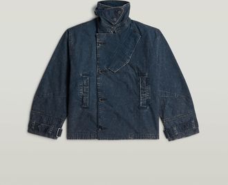 G-Star Oversized Short Trenchcoat - Dunkelblau - Damen