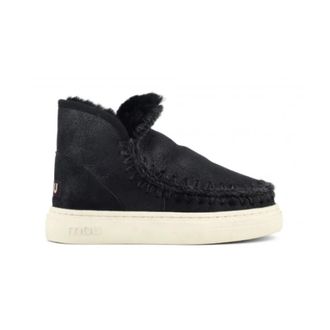 Mou Schwarze Sneakers aus Lammfell und Leder - - Shoes - Damen - Schwarzk - 37 EU