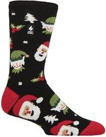 Heat Holders SOCKSHOP Hommes 1.6 TOG Lite No&euml;l Chaussettes Paquet de 1 (FR/ES, Num&eacute;rique, 39, 45, Taille normale, Taille normale, P&egrave;re No&euml;l/Elfe)