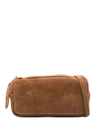 Elleme mini sac porté épaule Trousse à double zip - Marron