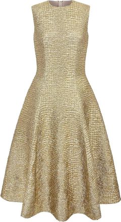 Emilia Wickstead Strukturiertes Mara Midikleid - Gold