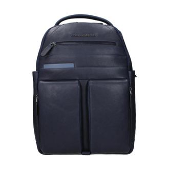 Piquadro Blauer Leder-Rucksack mit mehreren F&auml;chern - - Bags - Herren - Blau - ONE SIZE