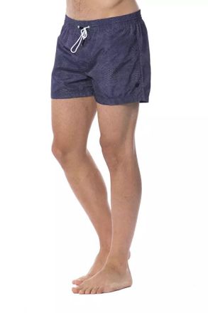 Roberto Cavalli Blue Polyester Mens Swim Trunk Clothing