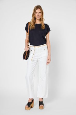 Gerard Darel Jean flare &agrave; boutons dor&eacute;s - LIDA - Blanc