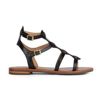 Geox Femme D Sozy S B Sandales Plates, Noir, 36 EU