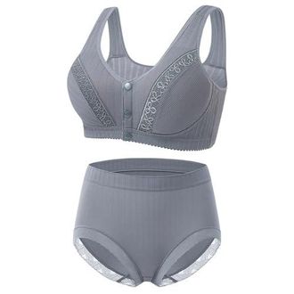 Generic Ensemble bustier de yoga pour femme avec boucle avant et mince, sans bordures, gris, 105