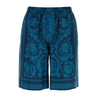 Versace Homme, Shorts, Bleu, Taille: XL Barocco Silk Short