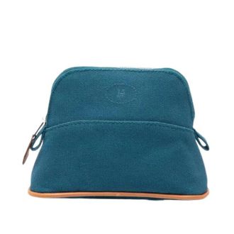 Herm&egrave;s Pre-owned Canvas Pouch - - Pre-owned - Damen - Blau - ONE SIZE