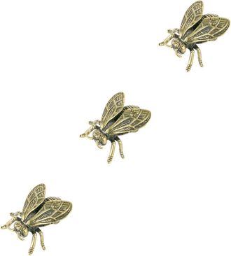 Cabilock 3st Messing Insekt Vintage Figur Bronzene Tiere Minispielzeug Für Kinder Lernspielzeug Für Kleinkinder Vintage-Dekoration Für Zu Hause Miniaturtiere G