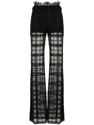 Alberta Ferretti Schlaghose mit Spitzenborten - Schwarz