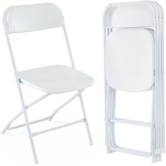 Costway Costway - Chaise Pliante, Chaises de Jardin Lot de 4, Chaise Pliable Extérieur Intérieure, Cadre Métallique en Métal, Siège Dossier en pp, Transport