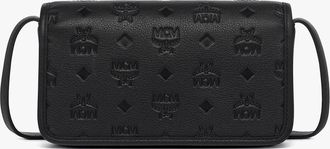 MCM Aren Portemonnaie zum Umh&auml;ngen aus Leder mit Monogramm-Pr&auml;gung