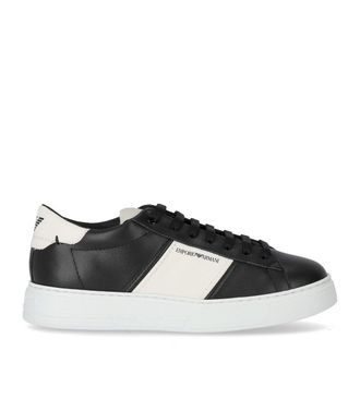 Emporio Armani BASKETS AVEC LOGO NOIR BLANC EMPORIO ARMANI