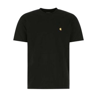Carhartt Work in Progress Homme, Tops, Noir, Taille: M T-shirt &agrave; Manches Courtes avec Logo Brod&eacute;