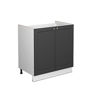 Vicco Meuble Bas sous-&eacute;vier Fame-Line, Anthracite-Or/Blanc, 80 cm sans Plan de Travail