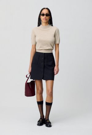 Claudie Pierlot Wollpullover mit Stehkragen