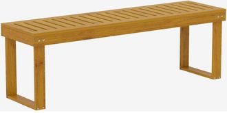 OUTSUNNY Banc de jardin 2 places assise &agrave; lattes dim. 132 x 34 x 43 cm bois de pin pr&eacute;-huil&eacute;