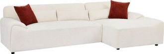 Vente-Unique Ecksofa - Ecke rechts - Chenille-Stoff - Beige - OVILIO