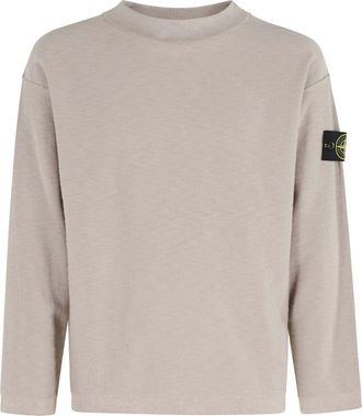 Stone Island Homme, Tops, Beige, Taille: M Pull avec &eacute;cusson &agrave; col rond
