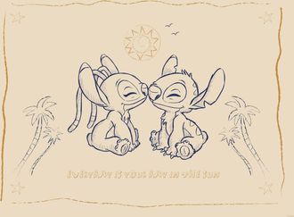 Komar Wandbild- Disney Lilo and Stitch Your Day in the Sun - Größe 30 x 40 cm - Poster, Kinderzimmer, Dekoration - gerollt ohne Rahmen