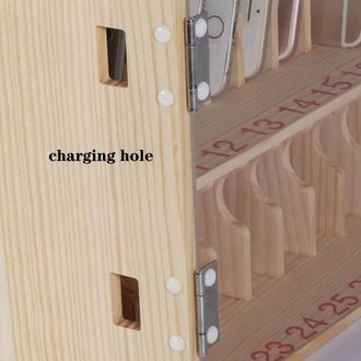 Generic Wand-Handy-Aufbewahrungsschrank for 30 Ger&auml;te, sichere Holzbox mit Schloss, ideal for Studenten, Pr&uuml;fungen, Fabriken