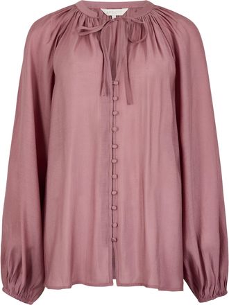 Apricot Leichte Bluse mit Ballon&auml;rmeln