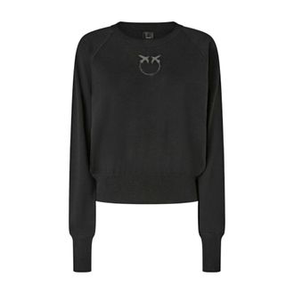Pinko Pullover mit Love Birds Logo - - Knitwear - Damen - Schwarzk - L