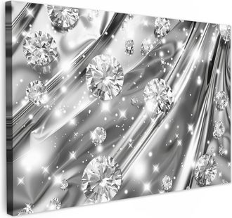 MuchoWow © Leinwand Groß 120x80 cm XXL Deko Schlafzimmer Aesthetic Leinwandbilder Wohnzimmer Gemälde Foto Geschenk Living Room Decoration Abstrakt - Diamant - 