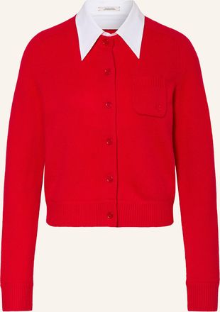 Dorothee Schumacher Dorothee Schumacher Strickjacke Elegant Statements Mit Cashmere Und Abnehmbarem Kragen rot