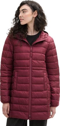Tom Tailor Damen 1042099 Lightweight Steppmantel mit Kapuze, 35736-Deep Wine Red, XS