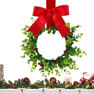 Generico Weihnachtskranz f&uuml;r T&uuml;ren - Sleek, vielseitig, kompakt, mit Kr&auml;nzen, k&uuml;nstliche Weihnachtsfr&uuml;chte, rot, 27,9 cm (11 81 Zoll), Karos | Multipurpose Out